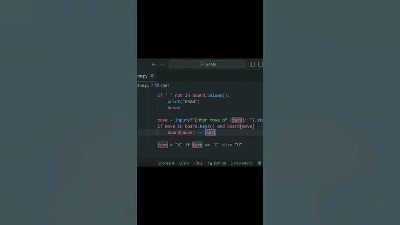 I Made Tic Tac Toe Game In Python Part 6 Coding Python Code Pythonprogramming Codewriter101