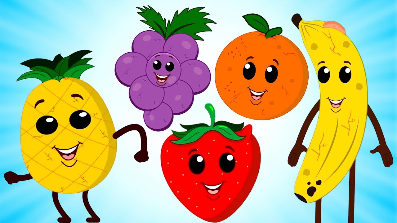 Five Little Fruits Jumping On The Bed, Cartoon Videos and Nursery ...