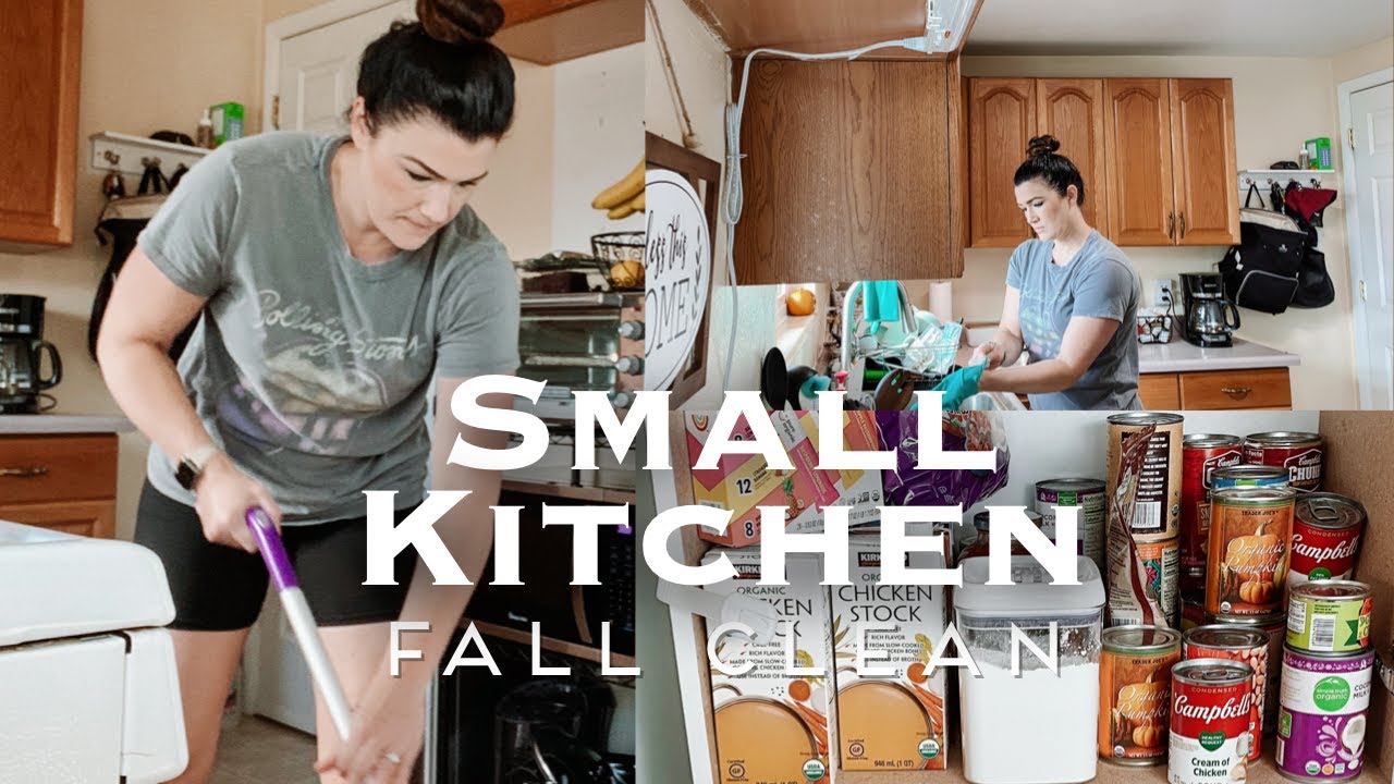 SMALL KITCHEN CLEANING + ORGANIZING THE PANTRY | CLEANING MOTIVATION ...