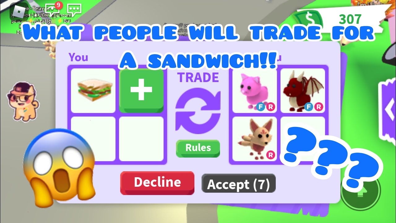 WHAT PEOPLE WOULD TRADE FOR A SANDWICH!!! (Shocking!/Adopt Me Roblox ...