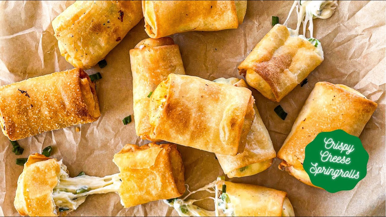 Crispy cheese Springrolls recipe-insanest cheese pull video! Perfect ...