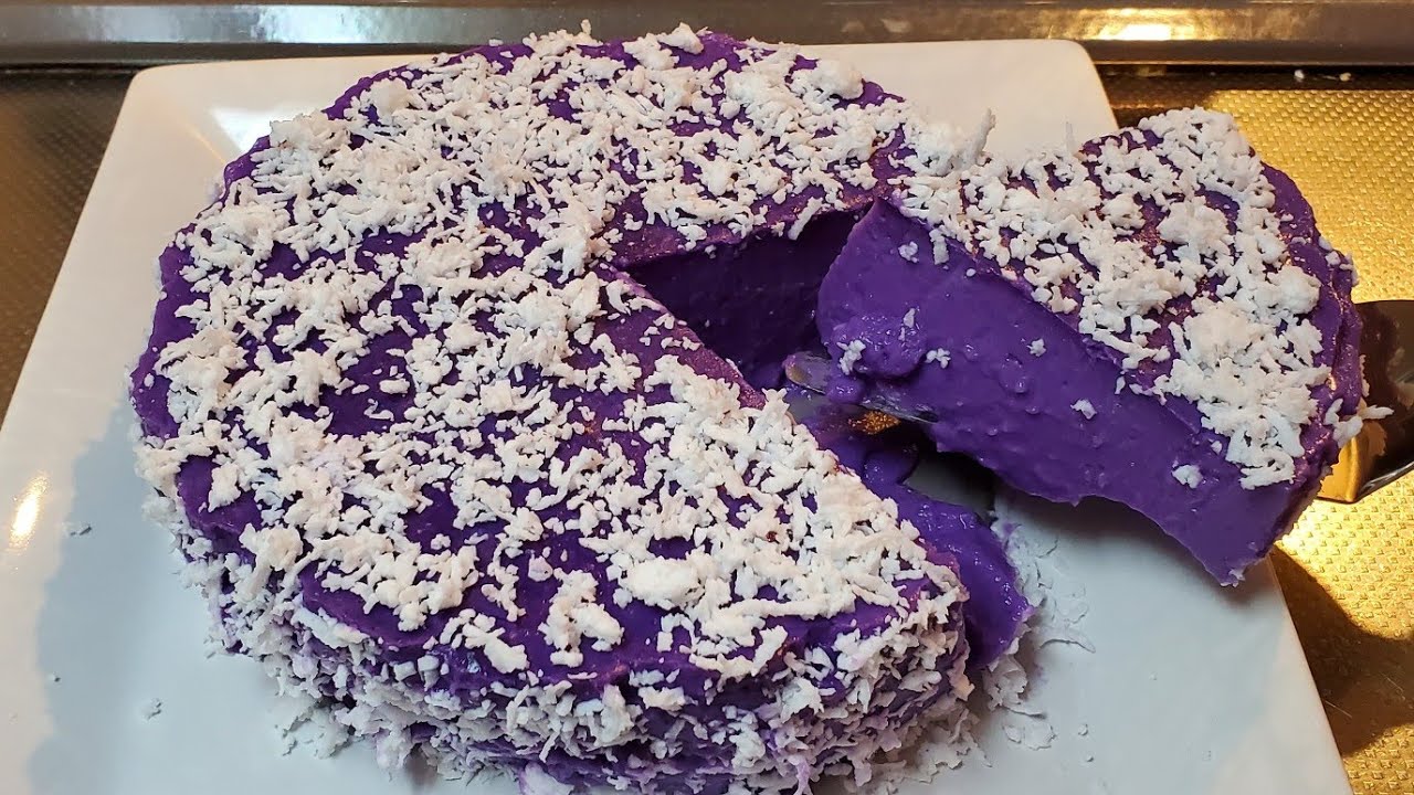 Ube Pudding Cake, no bake and steam or oven - YouTube