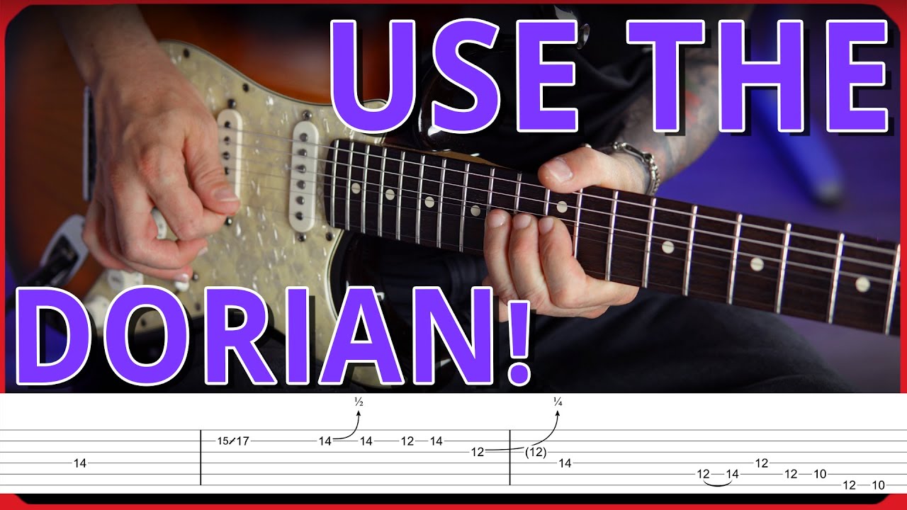 Want to play a FUNK BLUES solo? Use the DORIAN mode! // solo with TABS ...