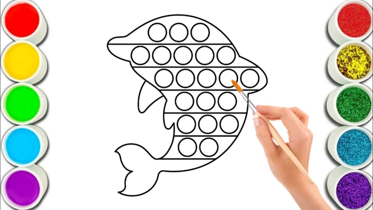 Dolphin pop it drawing for kids and toddlers #colouring #drawing # ...