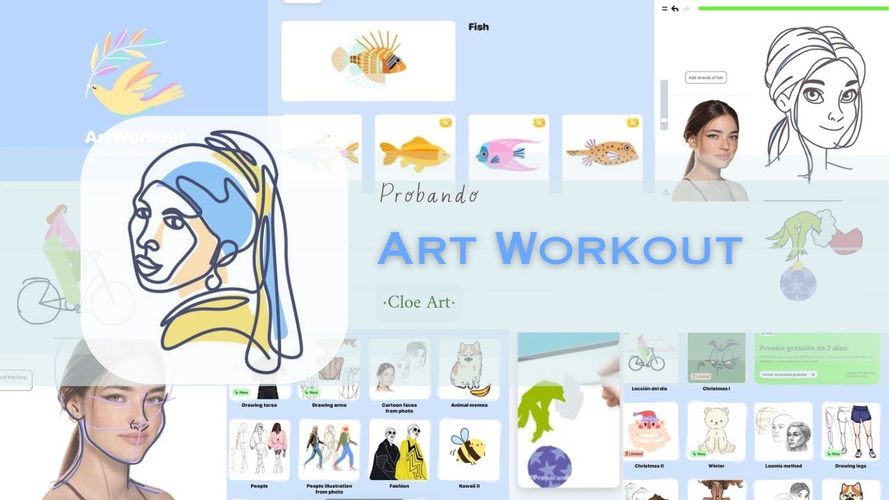 Probando la aplicación ART WORKOUT ️ 📲 I • Cloe Art • - YouTube