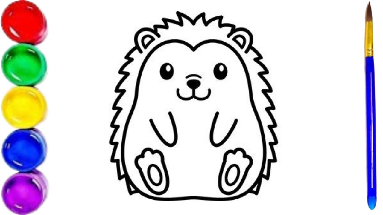 How to Draw Hedgehog Easy | Hedgehog Drawing Cute for Kids & Toddlers ...