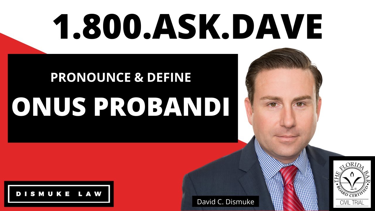 Properly pronounce and define onus probandi - YouTube