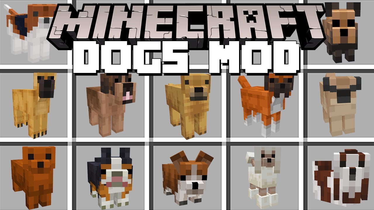 Minecraft DOGS MOD / CUSTOM DOGS MOD! (Minecraft Mods) - YouTube