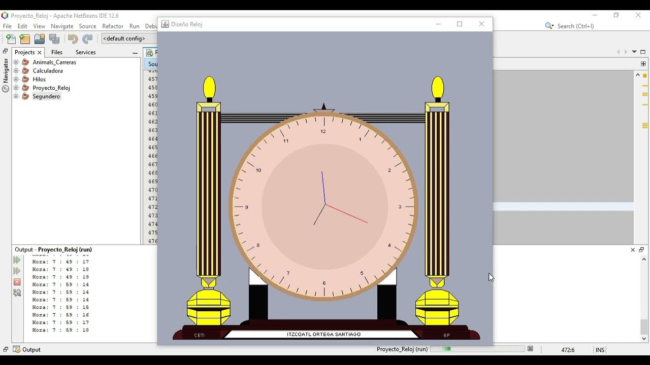 Reloj en java usando hilos y graphics - YouTube