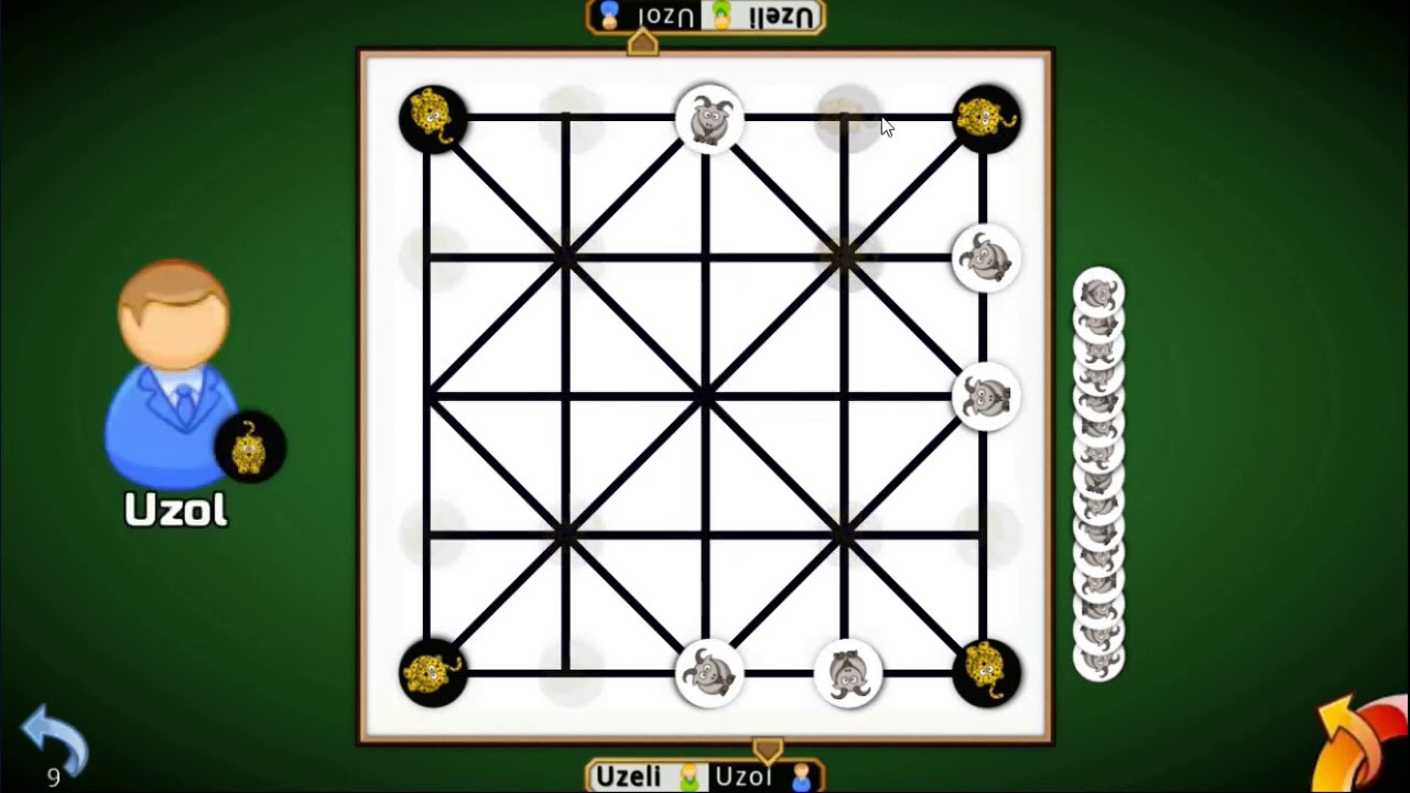 how to win in baghchal in English part 1 - YouTube