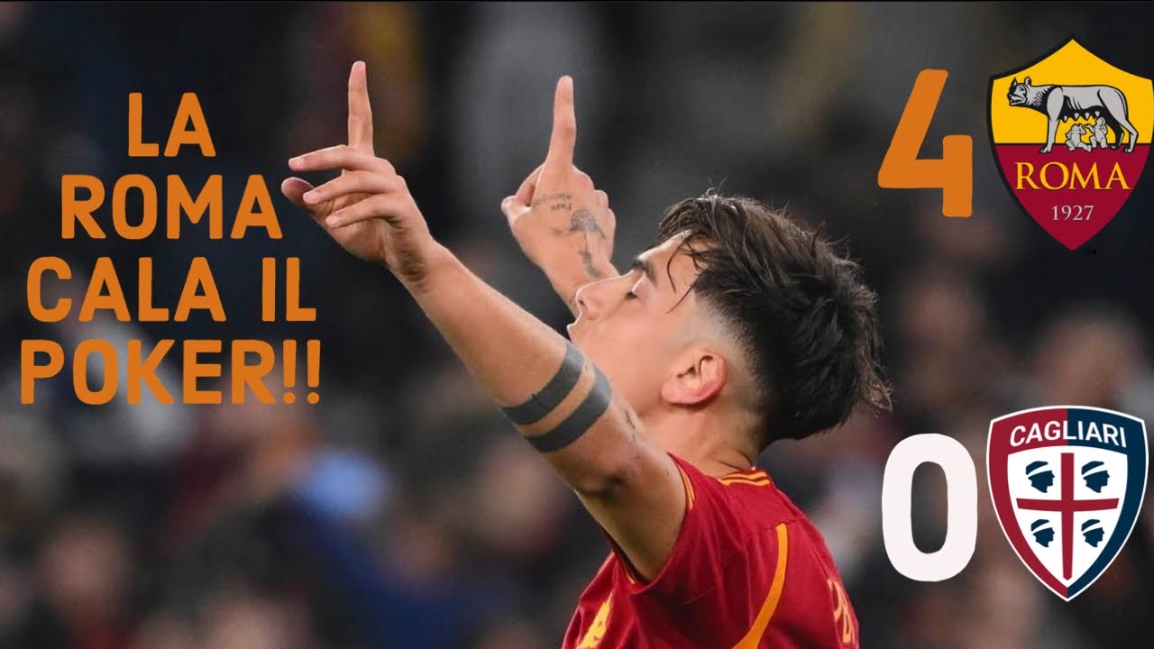 AS ROMA vs CAGLIARI 4-0!! DE ROSSI FA 3 SU 3!! - YouTube
