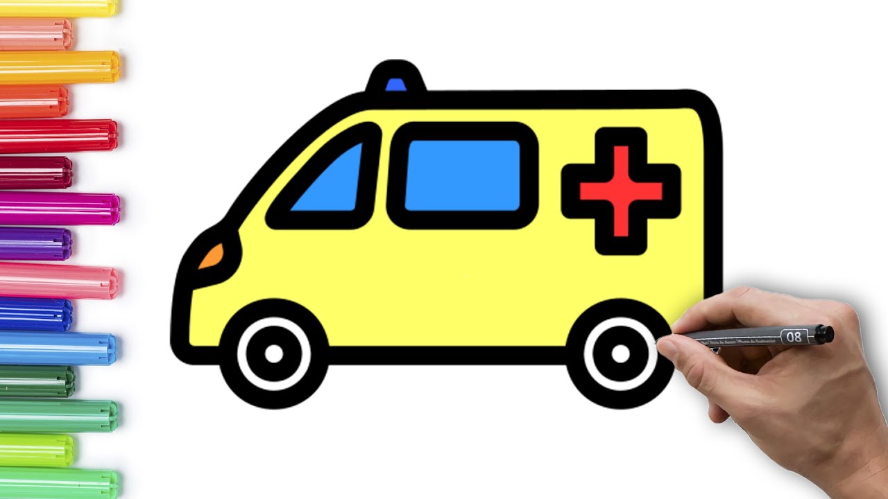 Drawing an Ambulance Car — How to Draw an Ambulance - YouTube