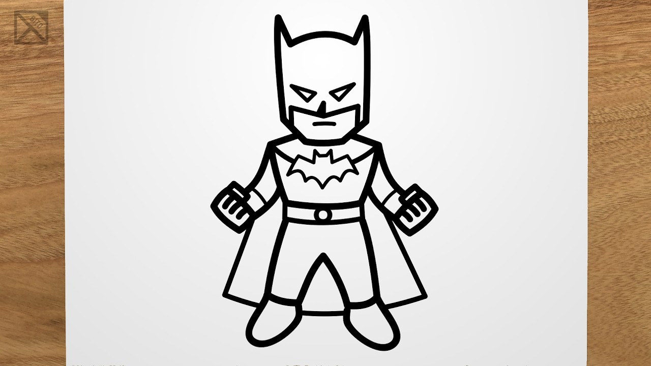How to draw BATMAN step by step, EASY - YouTube