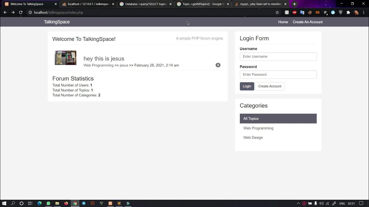 Blogging website || discussion forum || free source code || php sql ...