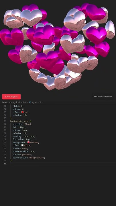 3D Heart Design😍#programming #coding #css #htmlcss #shorts #trending #html #animation #design ...