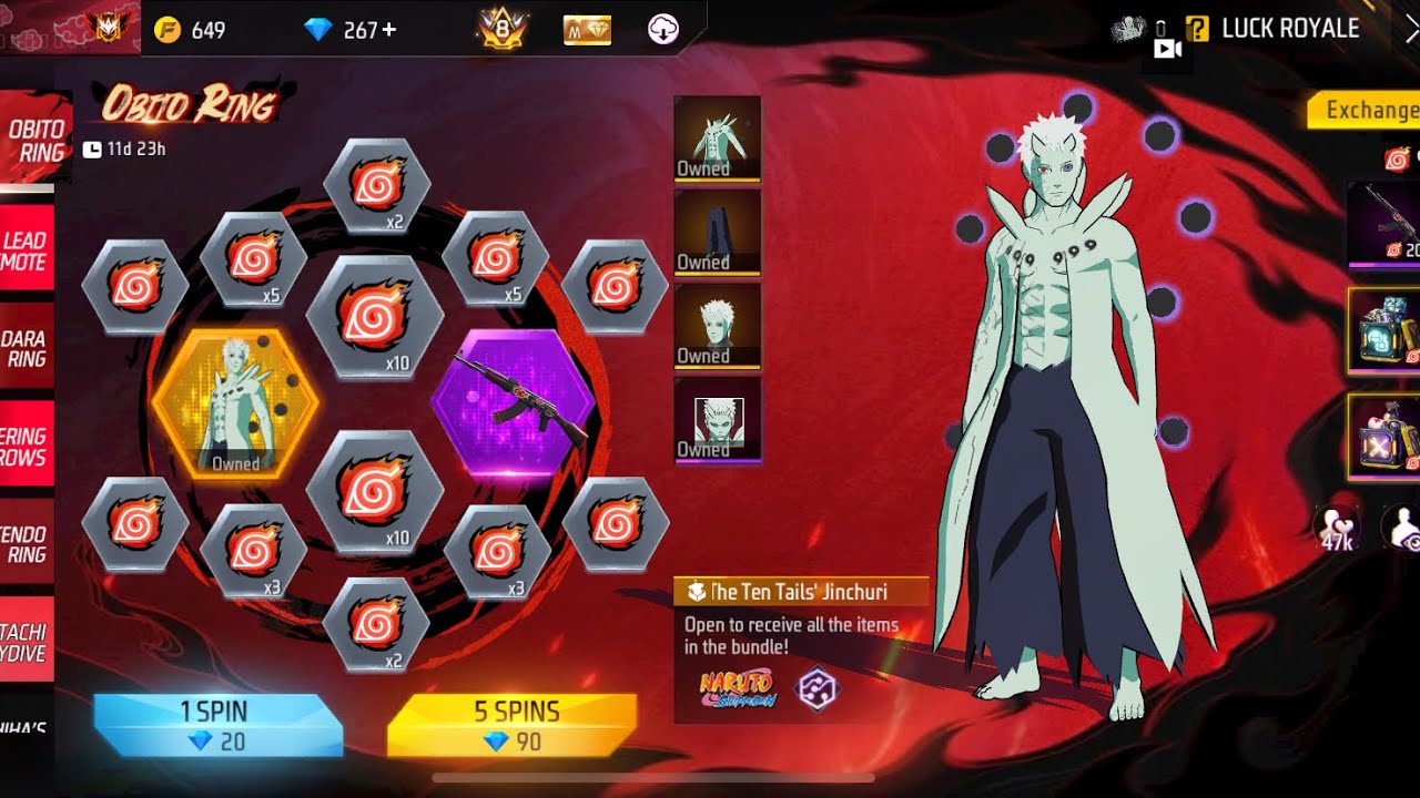OBITO BUNDLE RING EVENT UNLOCK IN FREEFIRE NARUTO EVENT. #foryou # ...