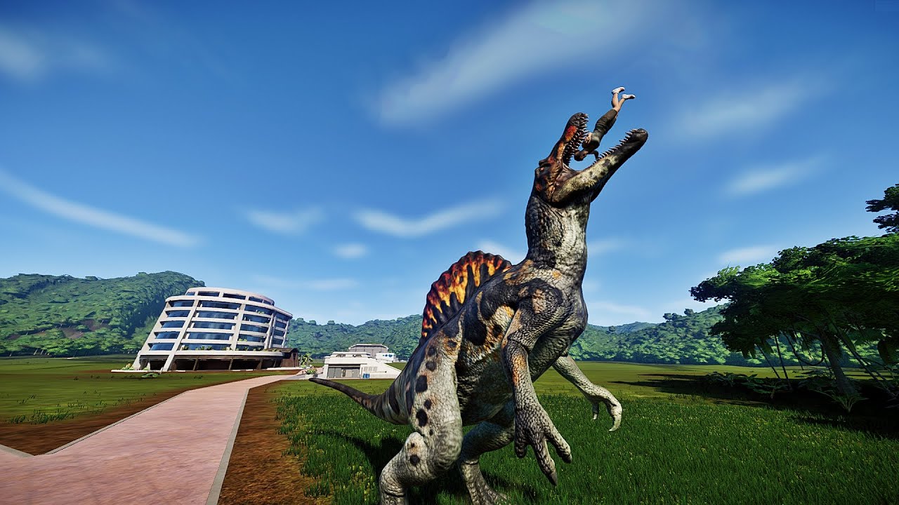 MAGMA SPINOSAURUS HUNTING HUMANS | Jurassic World Evolution JWE - YouTube