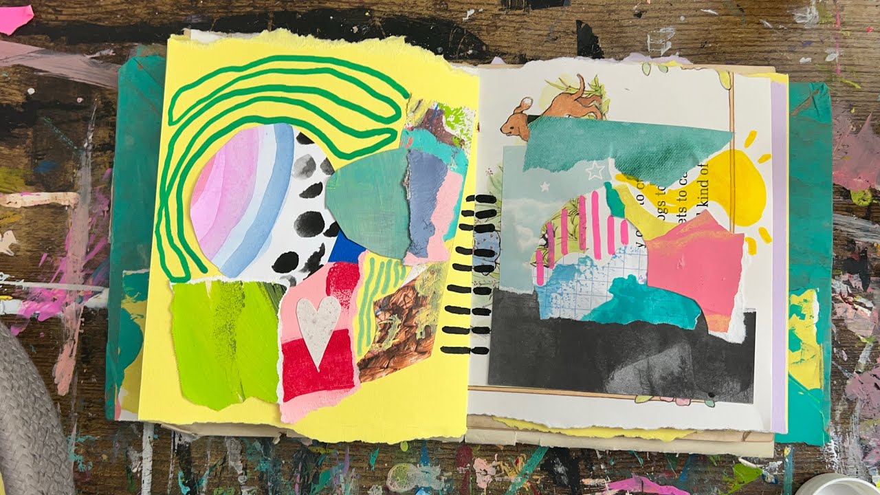 Peace and abundance energy work collage with me, art journal, speak or ...