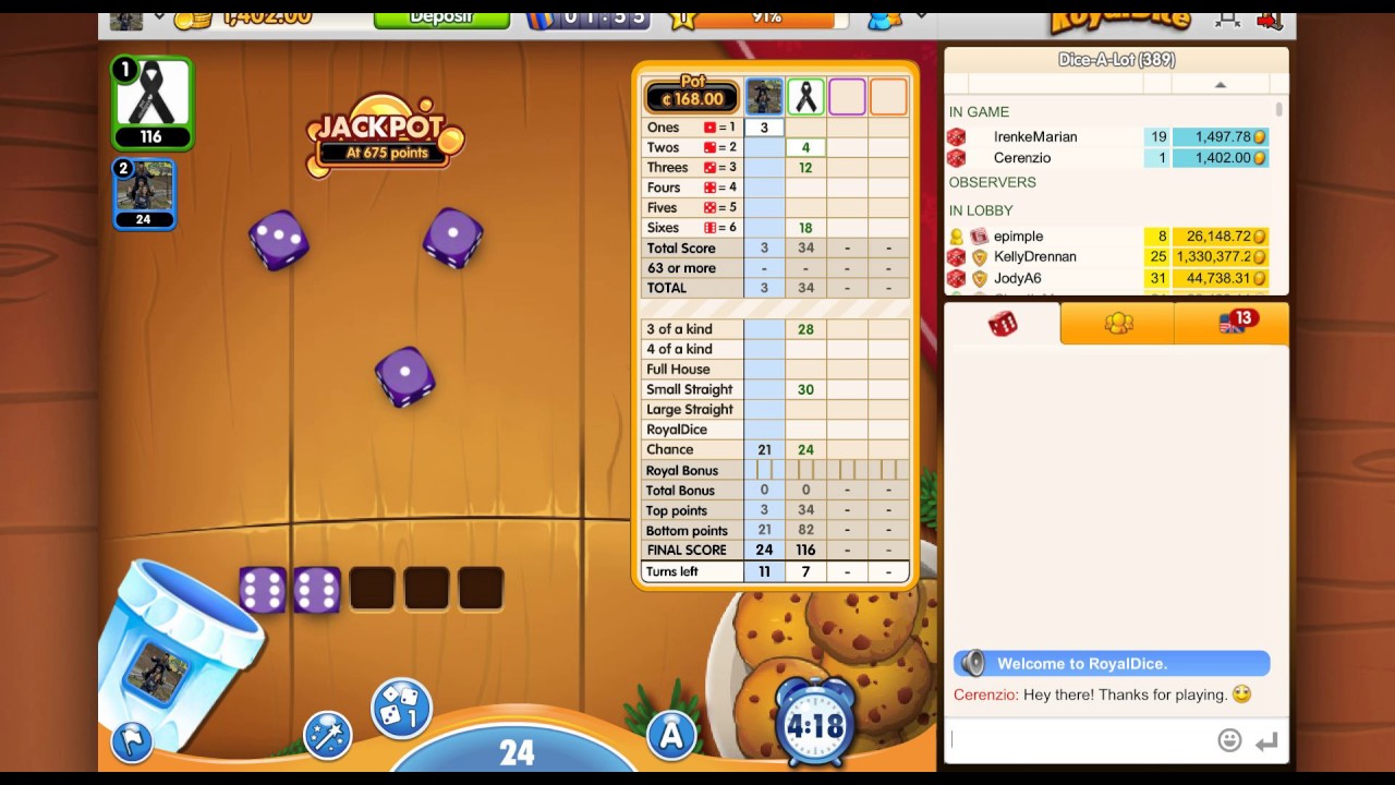 Let's Play "Royal Dice" on Facebook Gameroom - YouTube