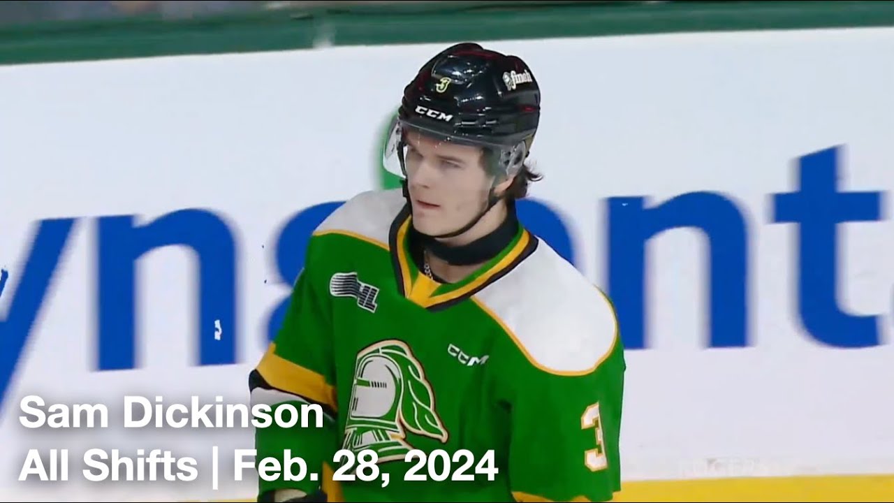 Sam Dickinson (LDN3) | All Shifts | London Knights vs. Oshawa Generals ...