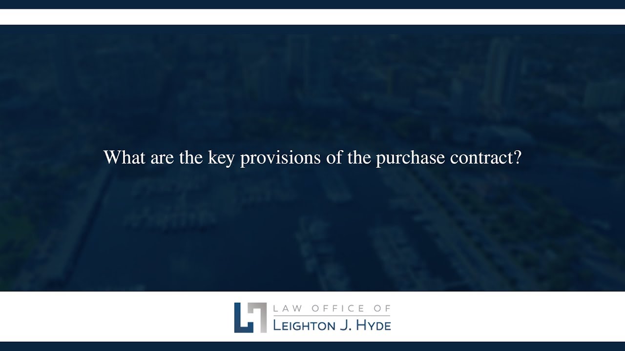 What are the key provisions of the purchase contract? - YouTube