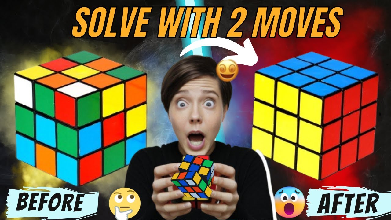 Sulve rubiks cube with 2 moves 😱😈 || rubiks cube tips & tricks #viral #fastcube #speedsolving ...