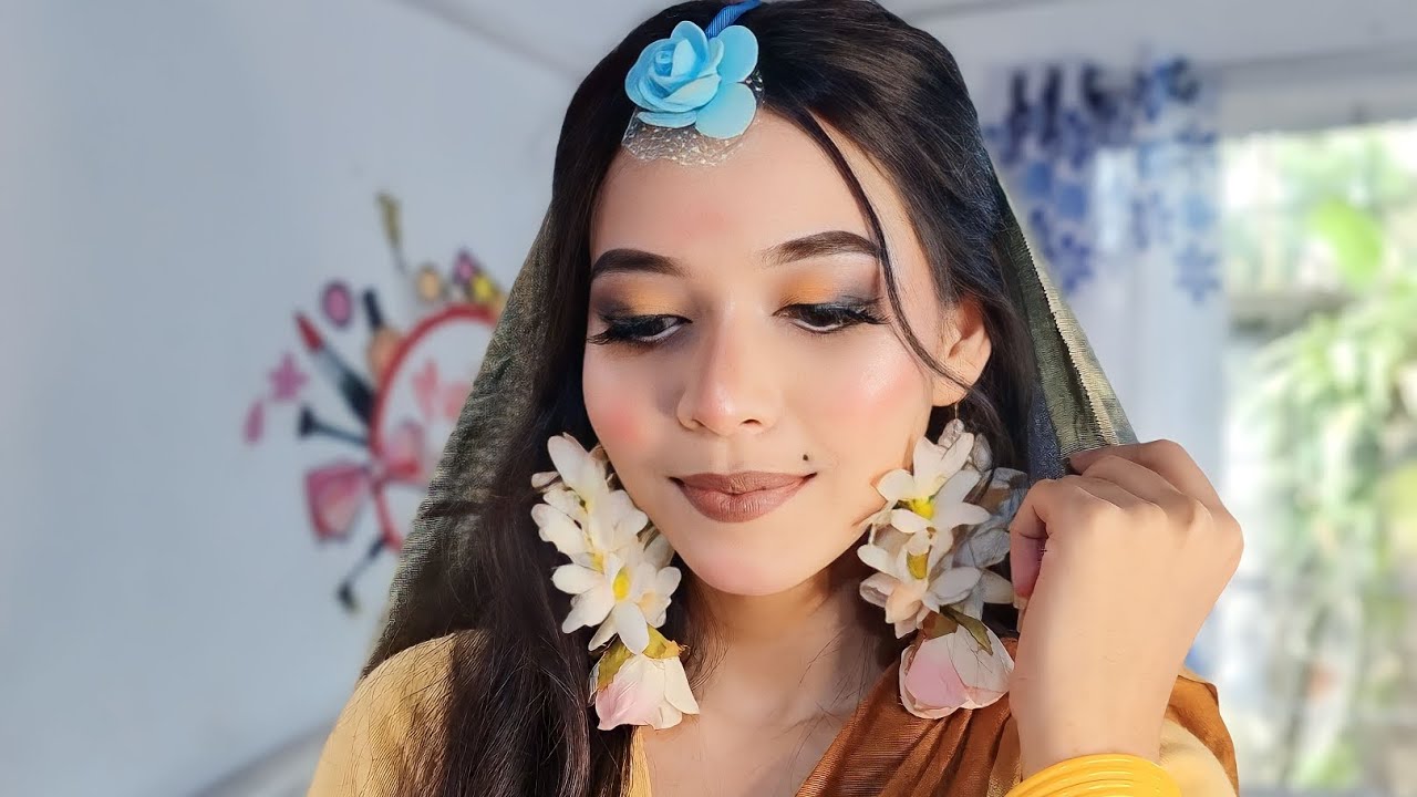 haldi makeup tutorial 🌼😍#makeuptutorial #makeuplook #makeup #fashion # ...