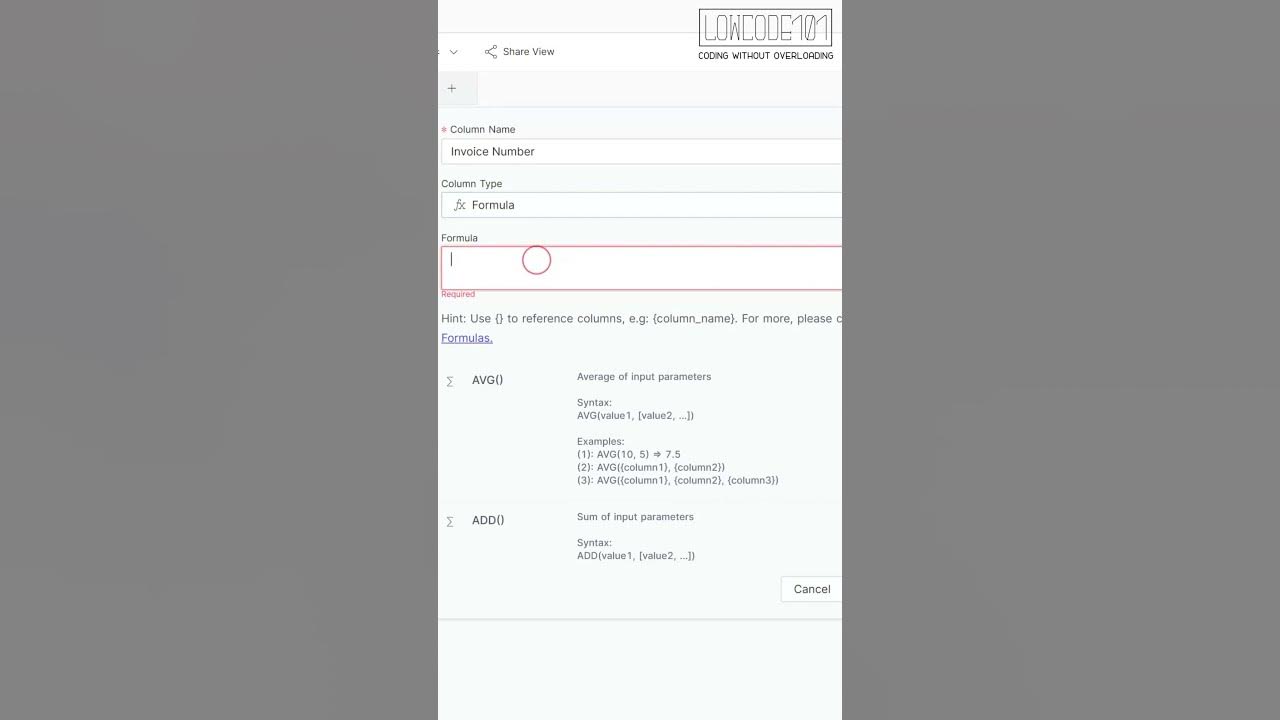 lowcode101.com Quick Hacks: Generate document ID with leading zero on NocoDB - YouTube