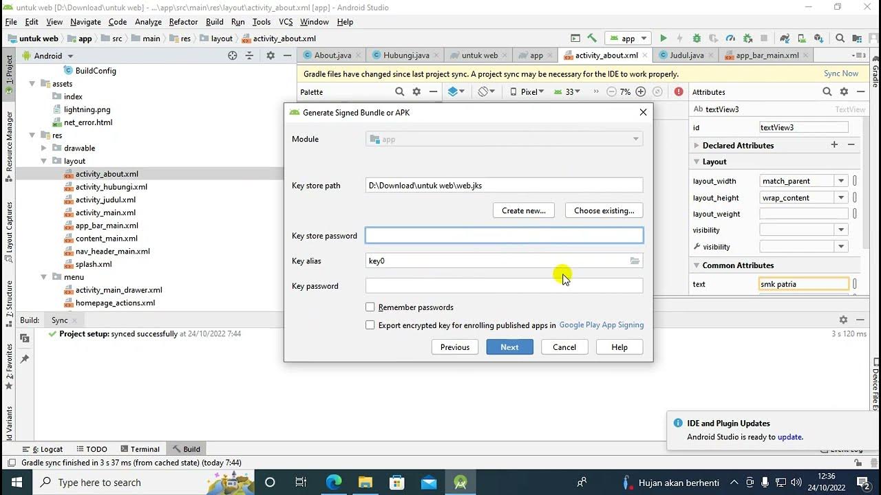 Cara Merubah target SDK Android Studio - YouTube