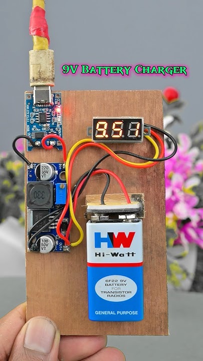 DIY 9V Battery Charger | How to Make a 9V Battery Charger at Home #shorts #trending #battery ...