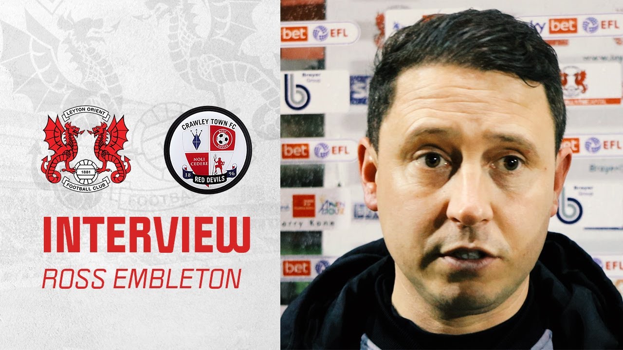 INTERVIEW: Ross Embleton following defeat to Crawley Town - YouTube