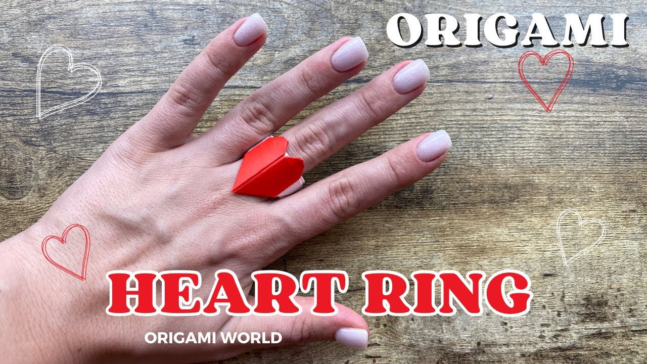 ORIGAMI HEART RING TUTORIAL FOR GIFT | CRAFTING LOVE VALENTINE DAY ...