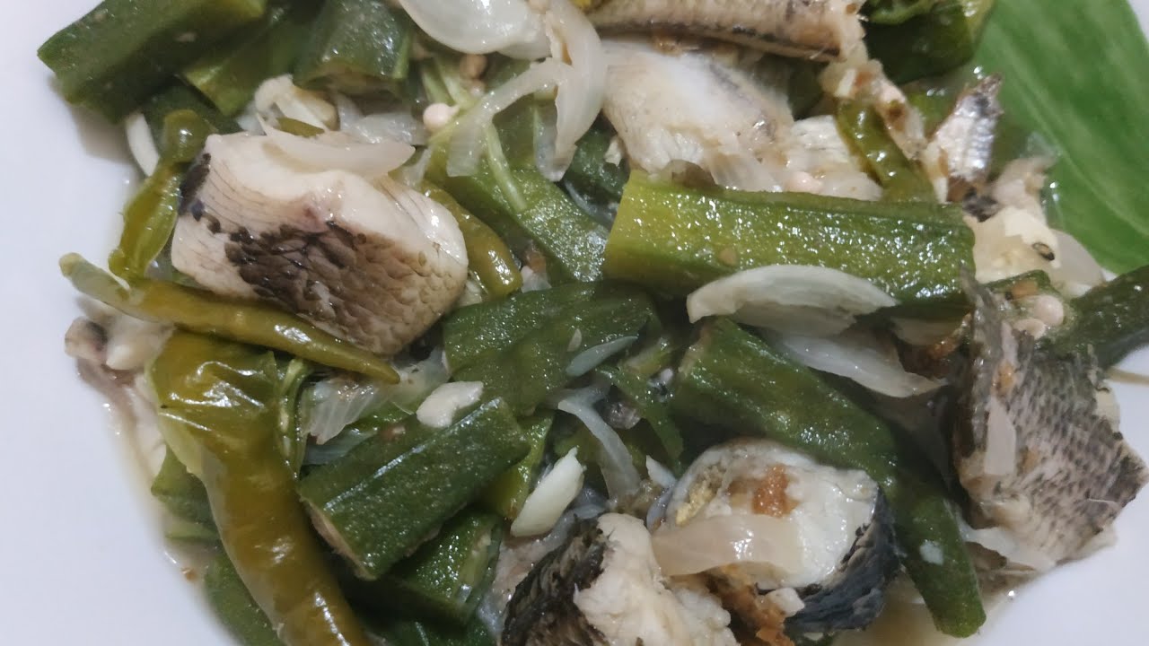 SONGROPA Traditional Food of Garos | Ladies finger with snakehead ...
