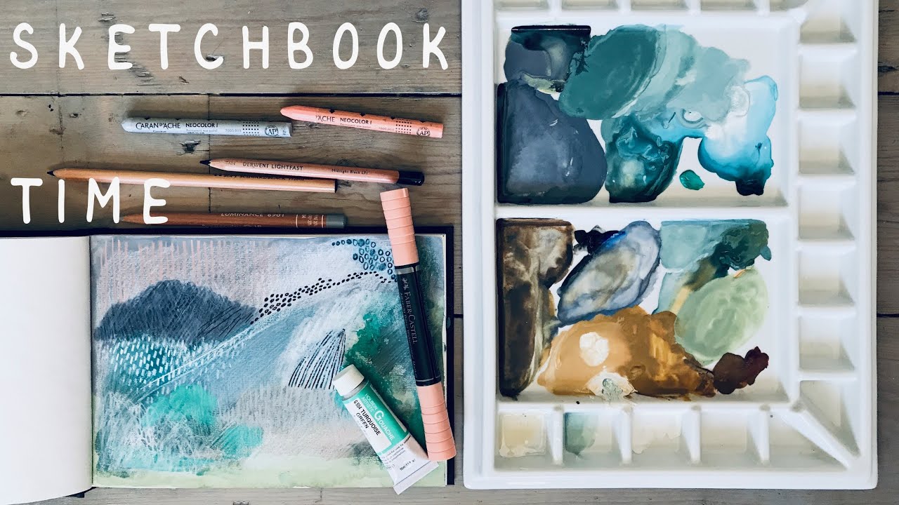 Sketchbook Time 12 ☁ Play and experiment with me! Layering gouache ...