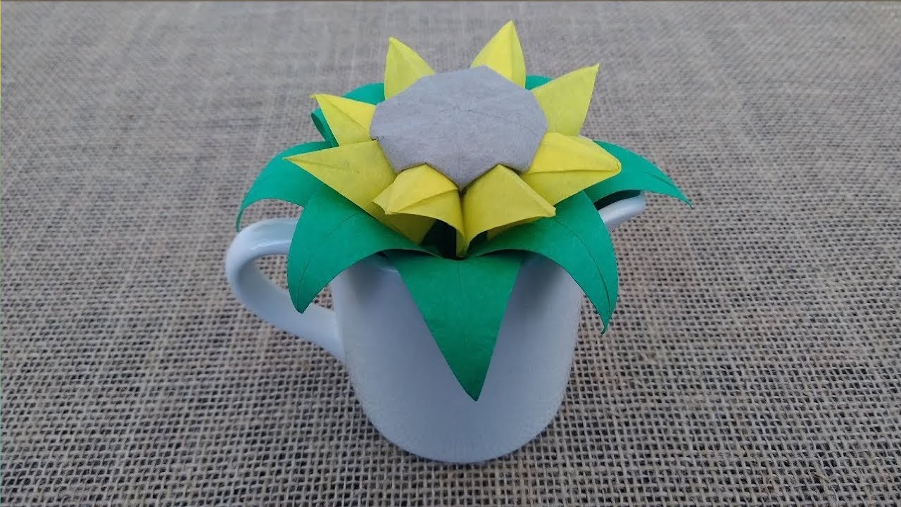 Origami Sunflower | Learn How to Make Origami Sunflower Step By Step ...