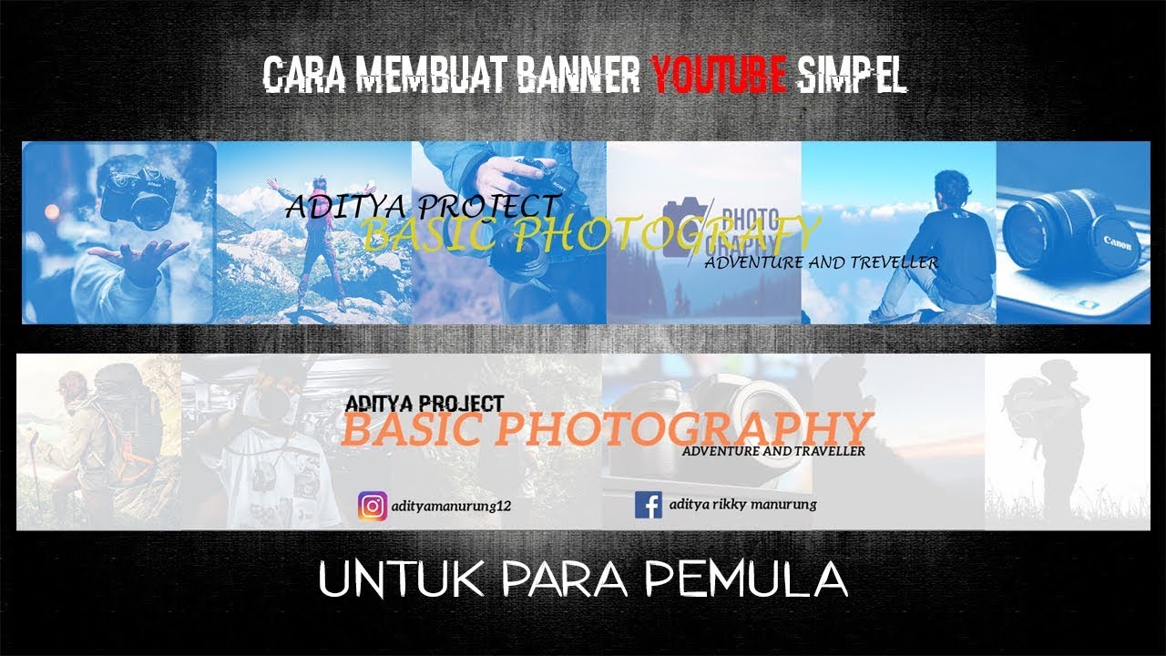Tutorial desain sampul banner youtube yang cepat dan gampang - YouTube