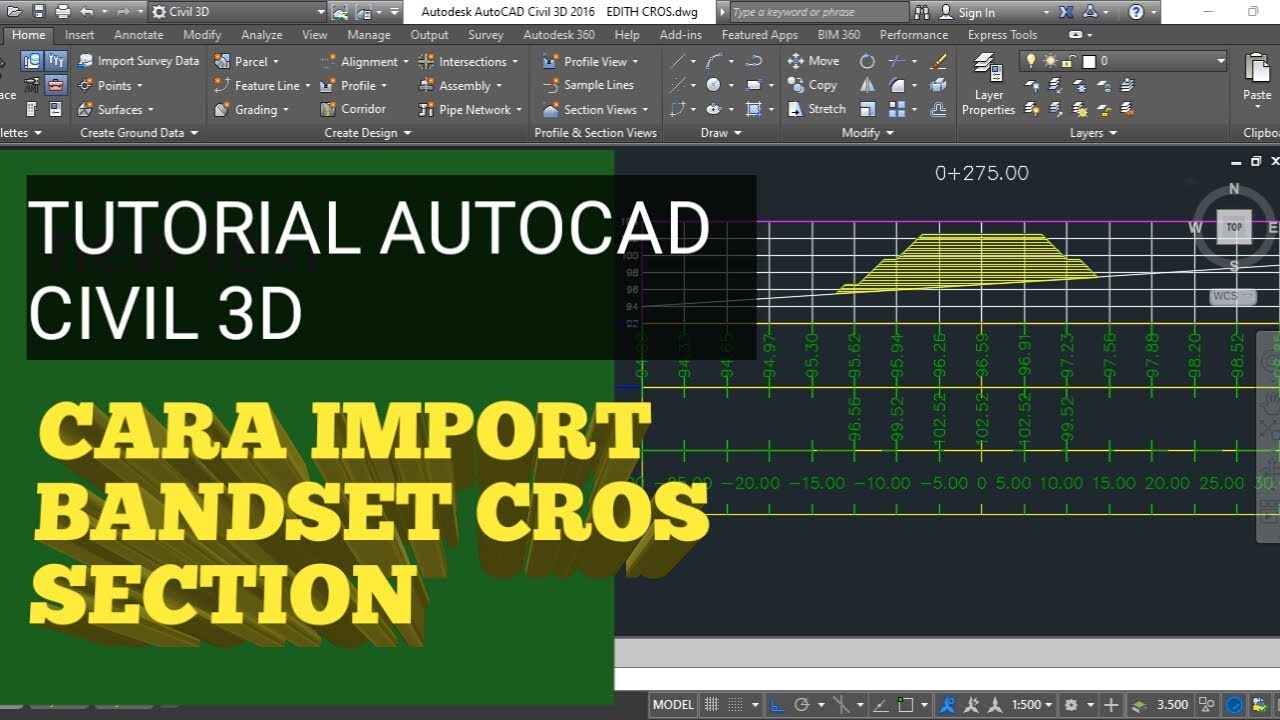 IMPORT BANDSET CROS SECTION WITH AUTOCAD CIVIL 3D - YouTube