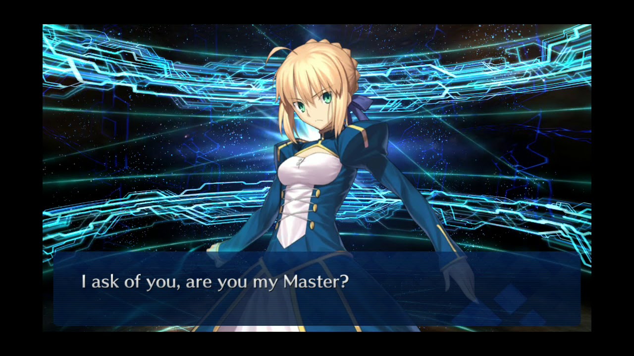 Fgo Servant Summoning Screen Saber Artoria Pendragon Youtube