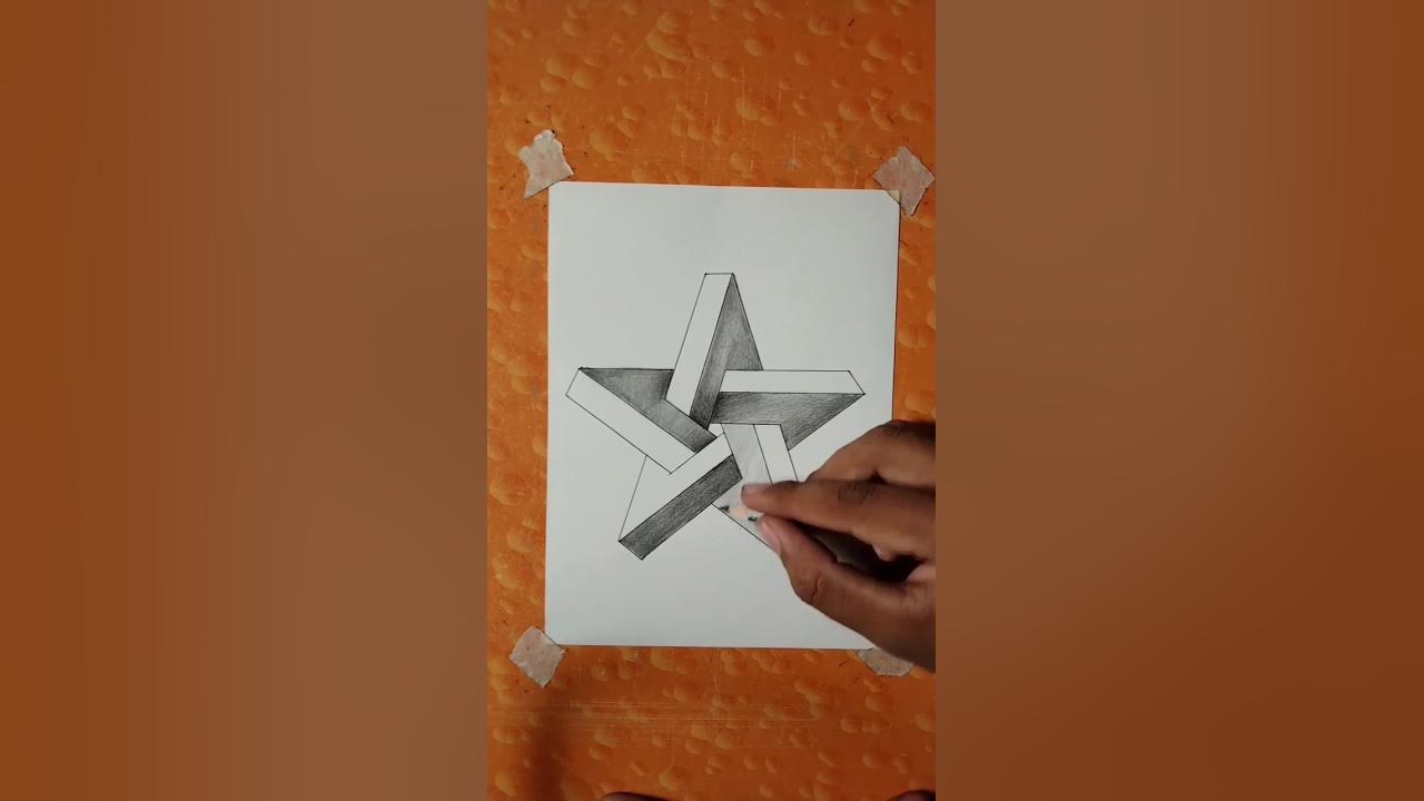 How to draw a 3D Star ⭐ ️🤯☄️🌠#shorts #3ddrawing #art #drawing #star ...