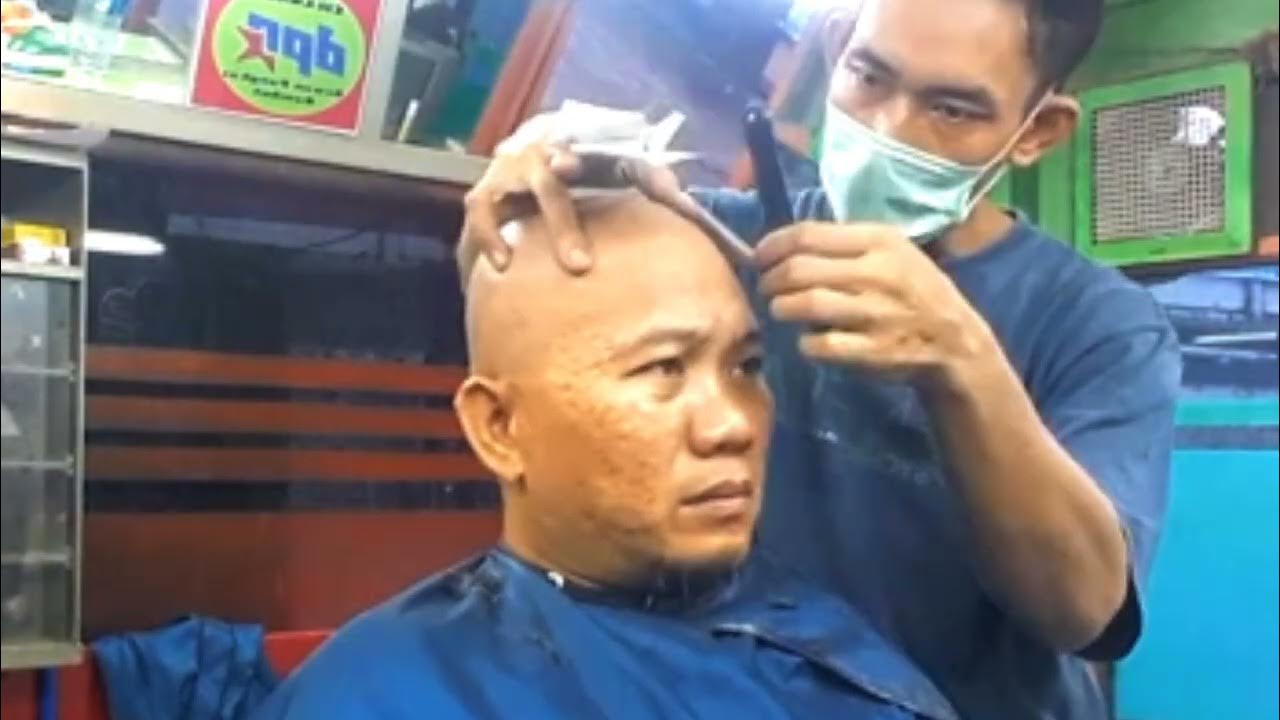 CARA BOTAK LICIN dua TAHAP || GAYA RAMBUT BOTAK LICIN - YouTube