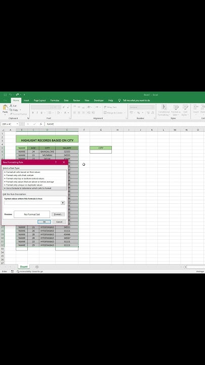 Highlight City Excel Excel Shorts Excel Exceltips Exceltutorial Exceltrick Youtube