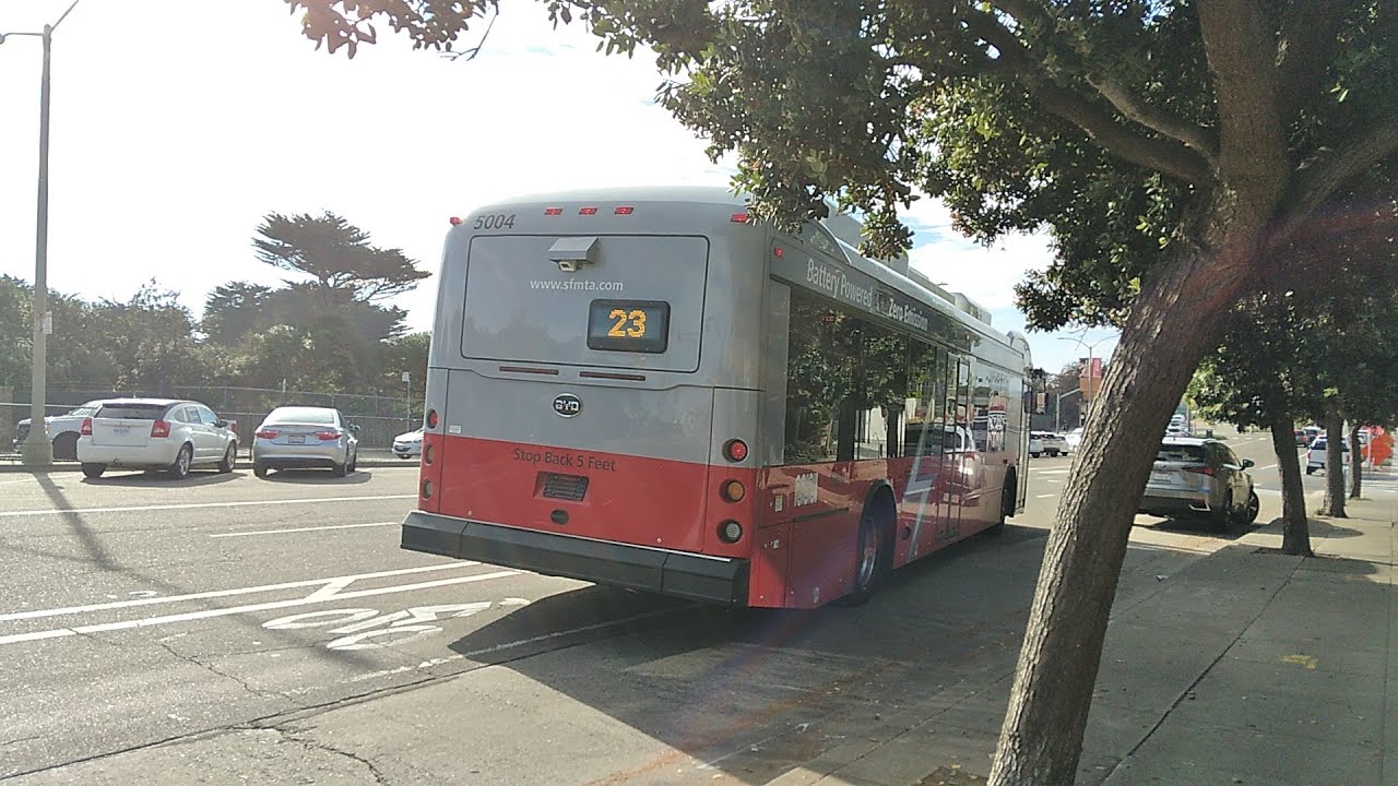 SF Muni 2021 BYD K9MD 5004 on Route 23 Monterey - YouTube