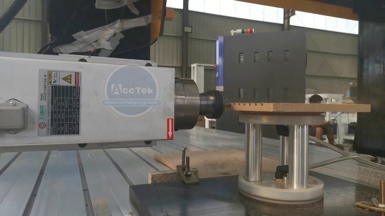 Acctek 4 axis cnc router video - YouTube