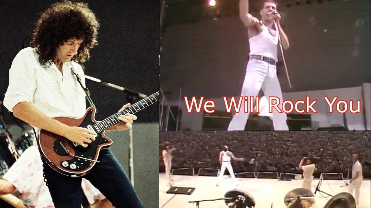 Queen live at Live Aid, 1985 - We Will Rock You with Lyrics - YouTube