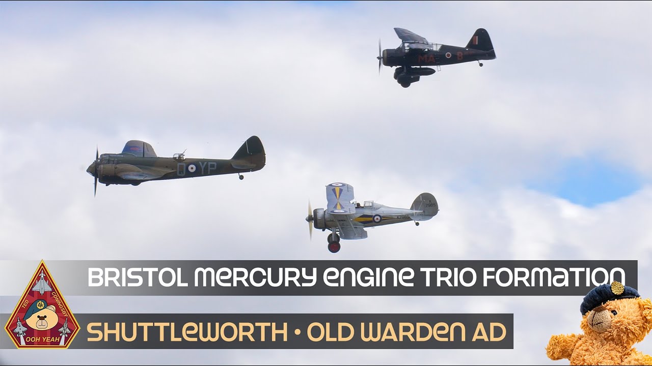 BRISTOL MERCURY ENGINE TRIO FORMATION COOL LYSANDER, VERY REVVY BRISTOL ...