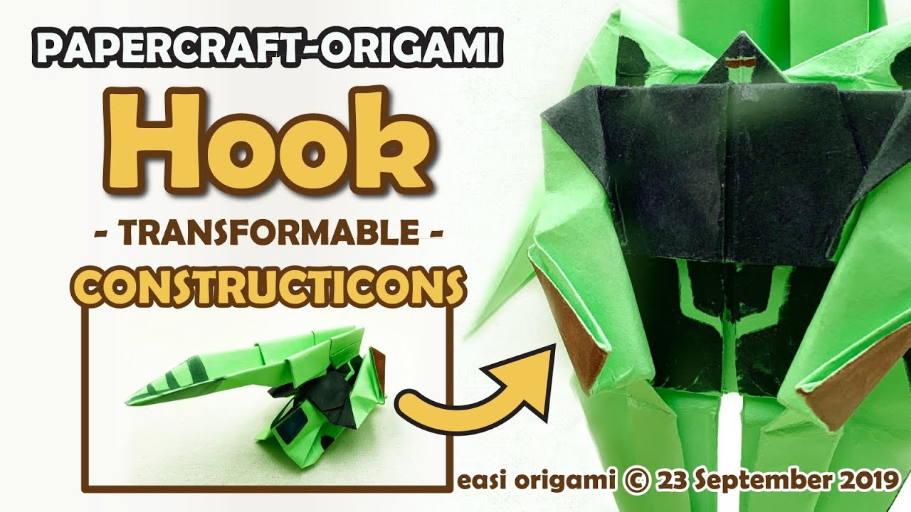 How to make a Papercraft, Origami Hook(requires 1 straight cut) - YouTube