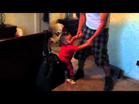 Gordo dancing bachata with Mommy and Daddy