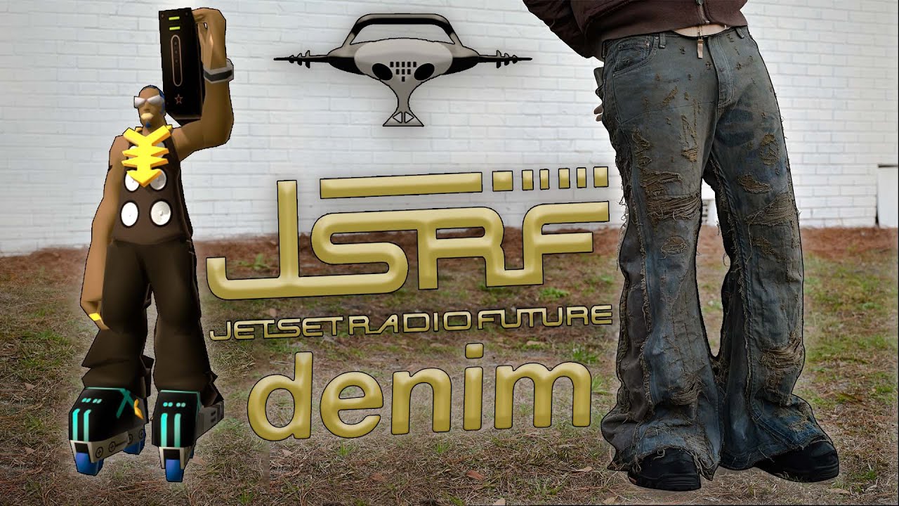 I MADE JET SET RADIO PANTS?!?! | ULTRAWIDE DISTRESSED FLARES - YouTube