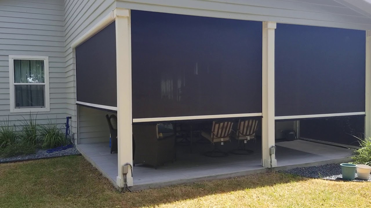 Motorized Bug Screens Shades Austin TX - YouTube