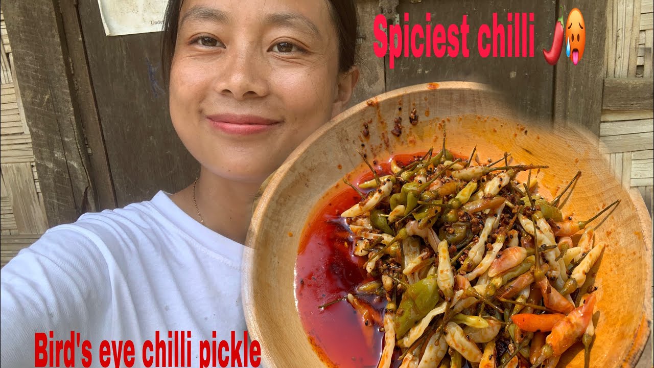 Simple and easy way of making bird’s eye chilli pickle||Hot and spicy ...